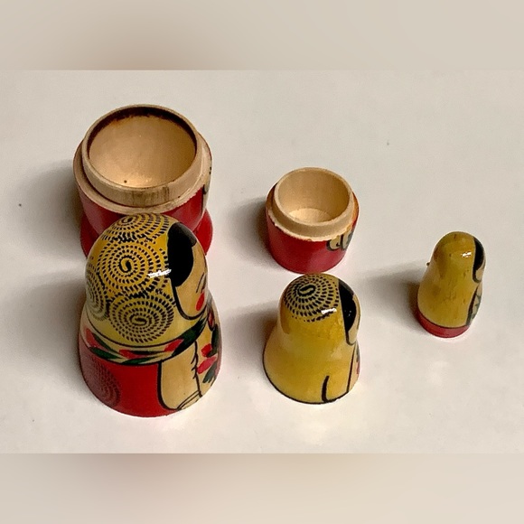 Art | Vintage Soviet Era Russian Miniature Set Of 3 Female Matryoshka ...
